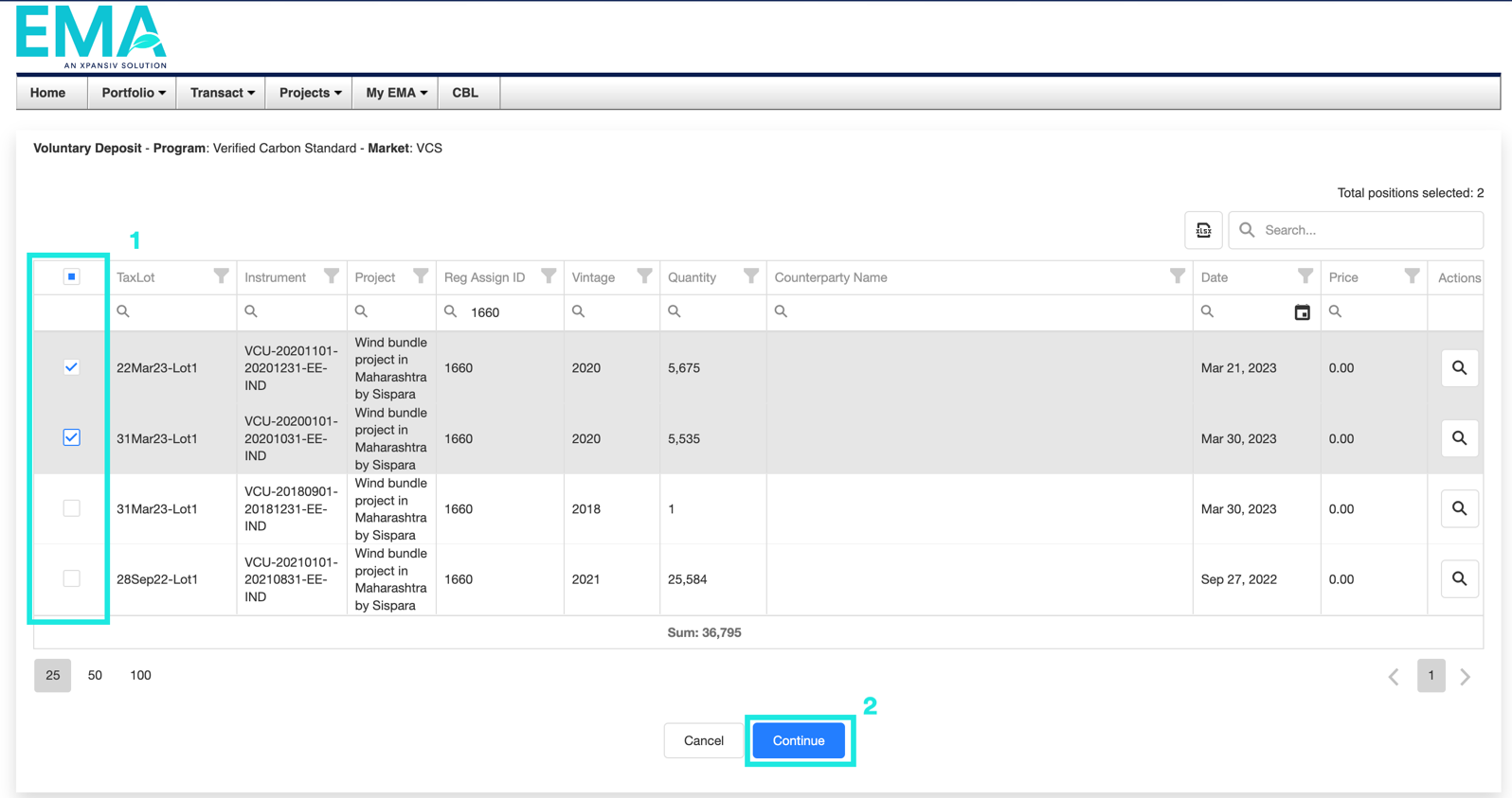 Depositing Voluntary Carbon (VCM) to CBL