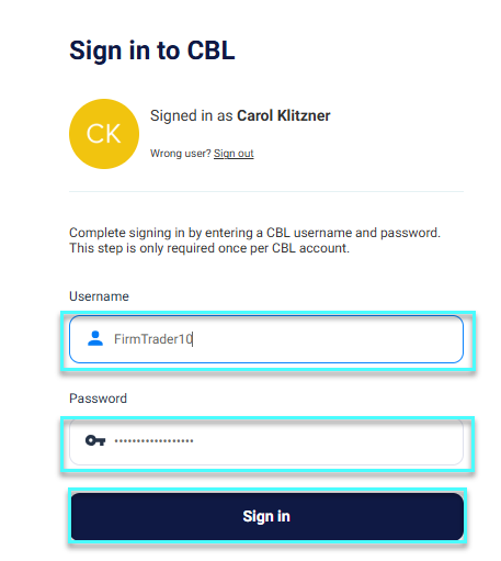 CBL Login with SSO