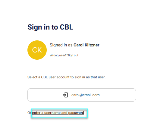 CBL Login with SSO