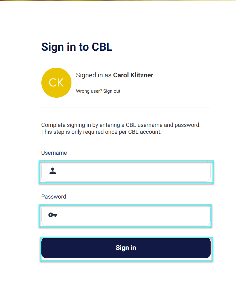 CBL Login with SSO